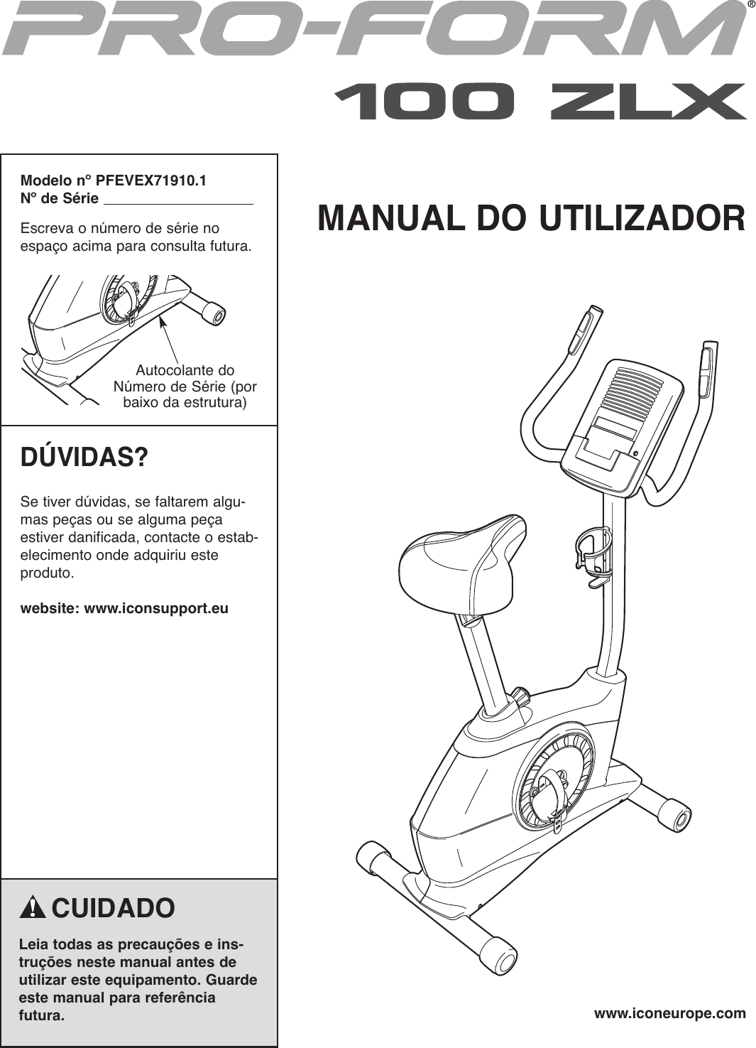 Proform Pfevex719101 100 Zlx Bike Users Manual 285430