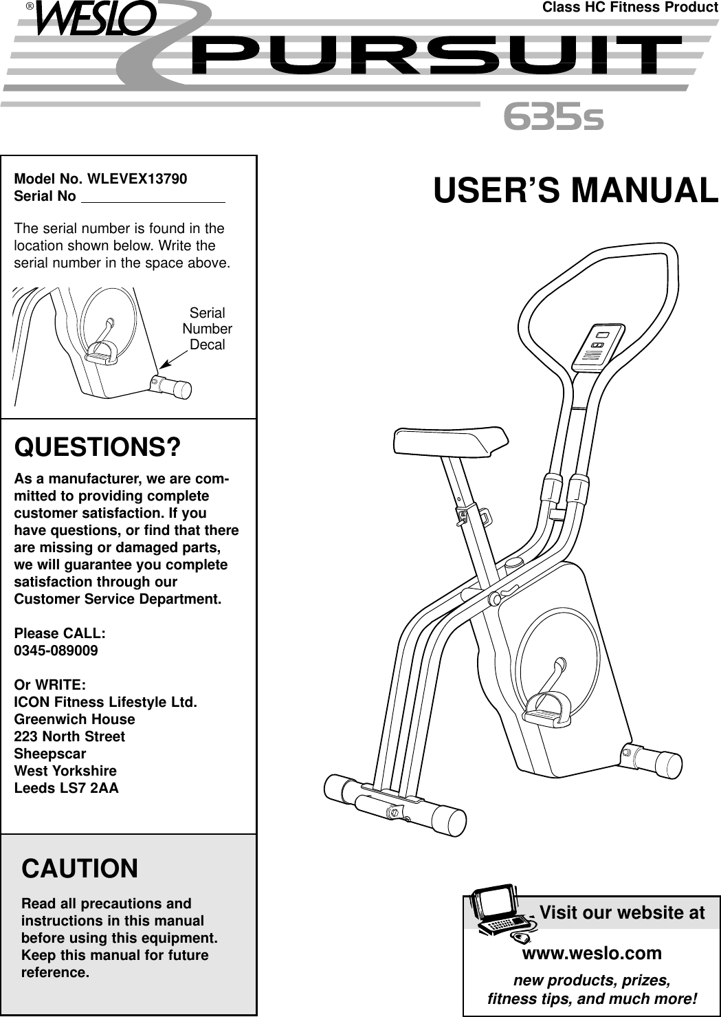 Proform Pfsy92080 920 System Users Manual
