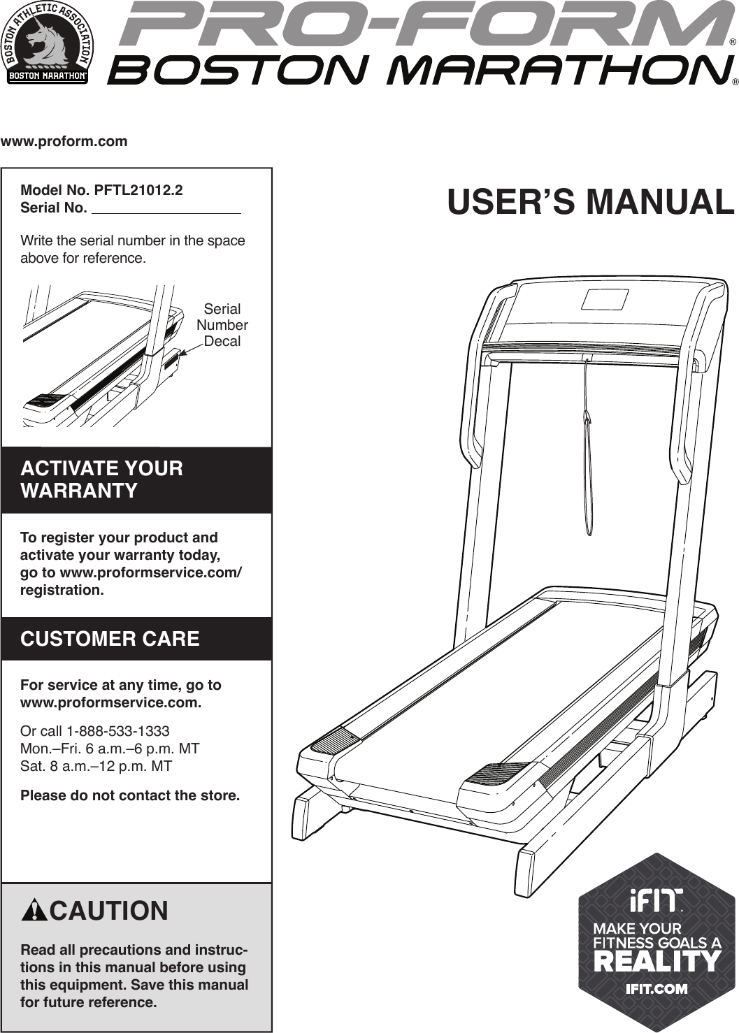 Proform Pftl210122 Owner S Manual
