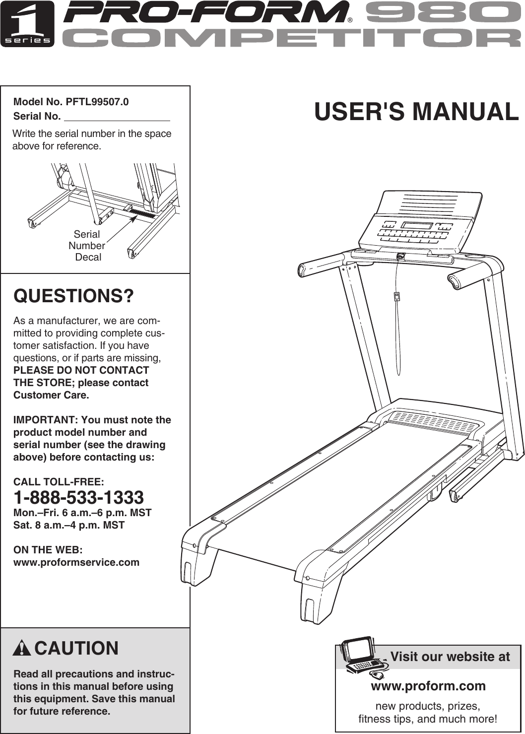 Proform Pftl99507 0 Users Manual *294060 204705