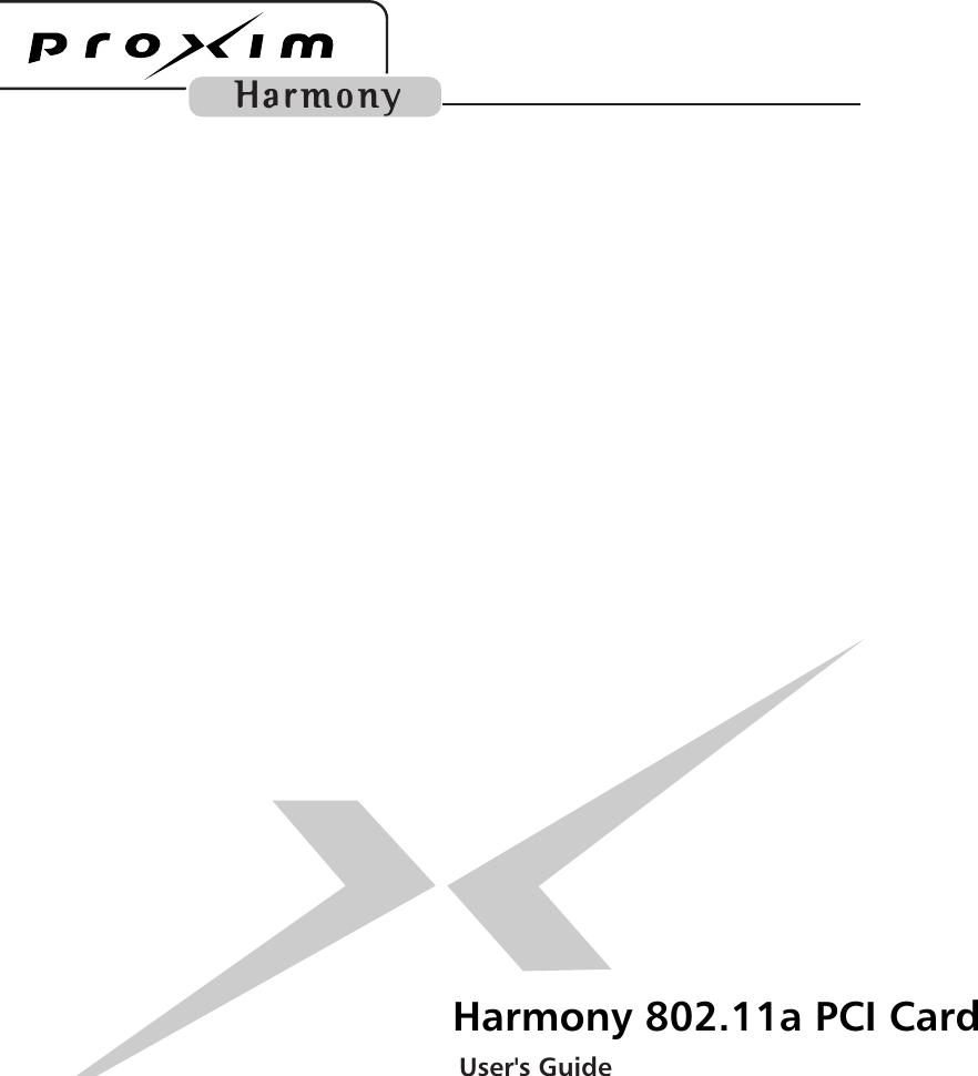 Proxim PCI5 Harmony 8150 PCI Card User Manual 80211a pci reva