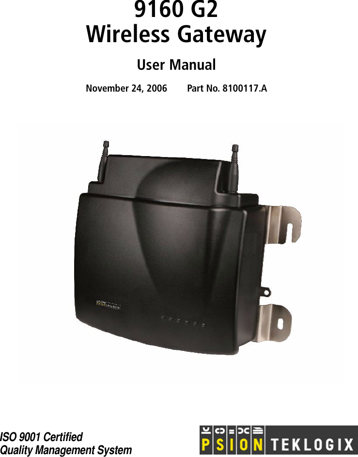 Psion Teklogix 9160 G2 Users Manual Wireless Gateway User