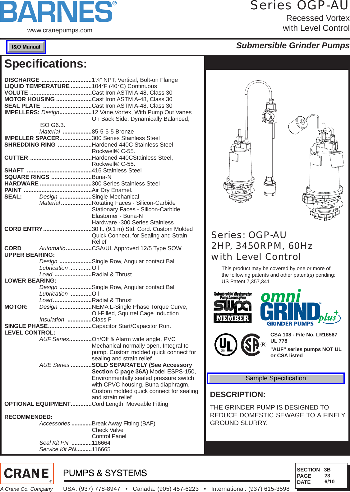 534561 1 B Arnes Ogp Au Submittal User Manual