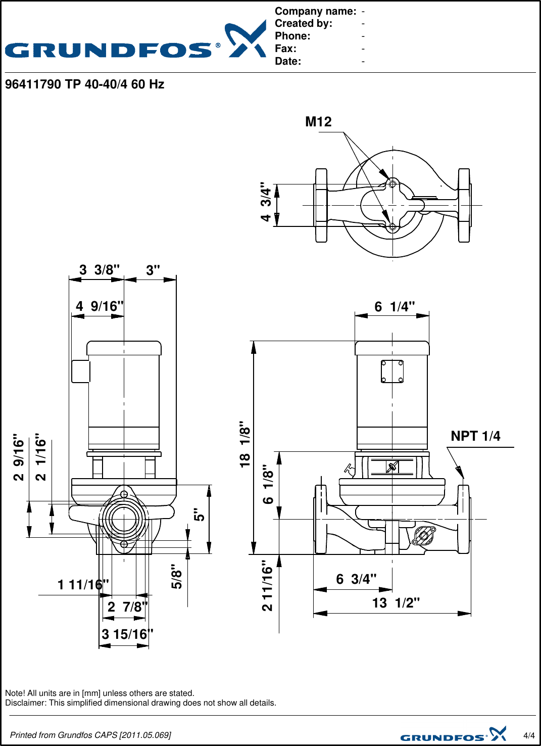 535016 1 Grundfos Tp 40 Submittal Print/Preview User Manual