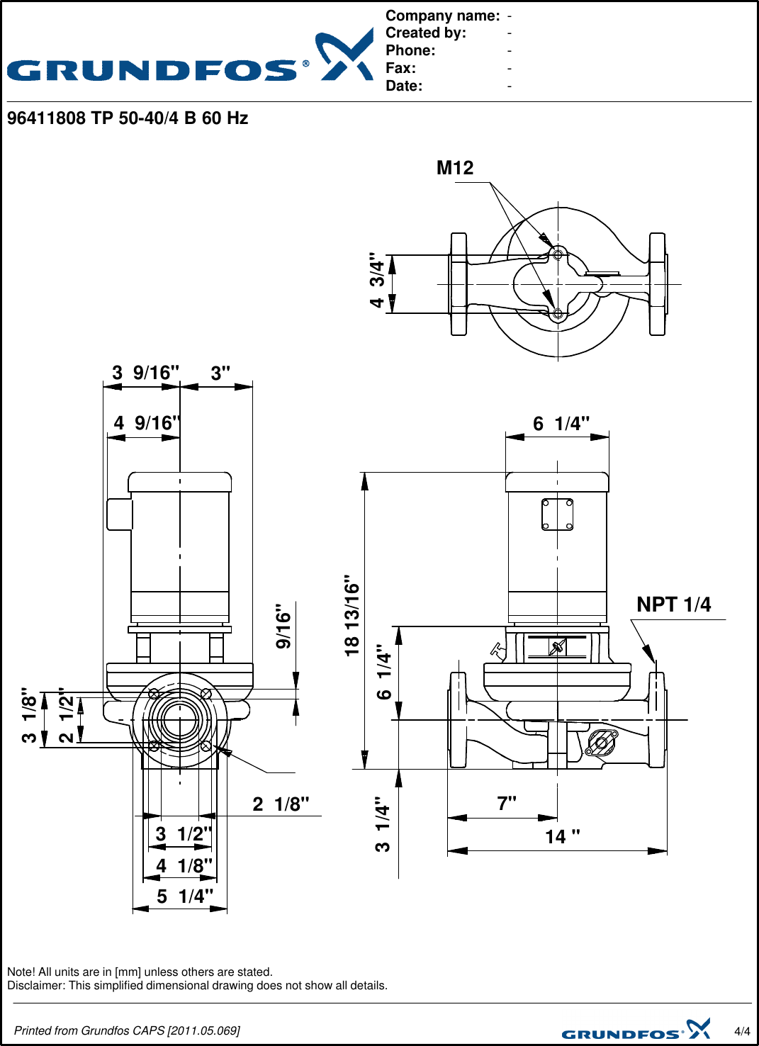 535026 1 Grundfos Tp 50 40 Submittal Print/Preview User Manual