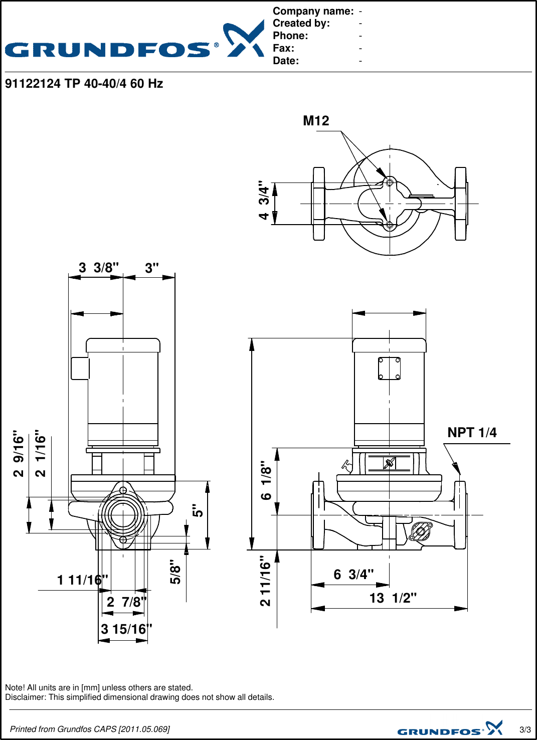 535054 1 Grundfos Tp 40 Submittal Print/Preview User Manual