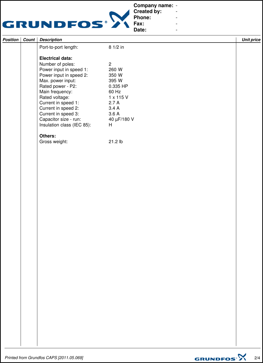 535073 1 Grundfos Ups 50 60 Submittal Print/Preview User Manual