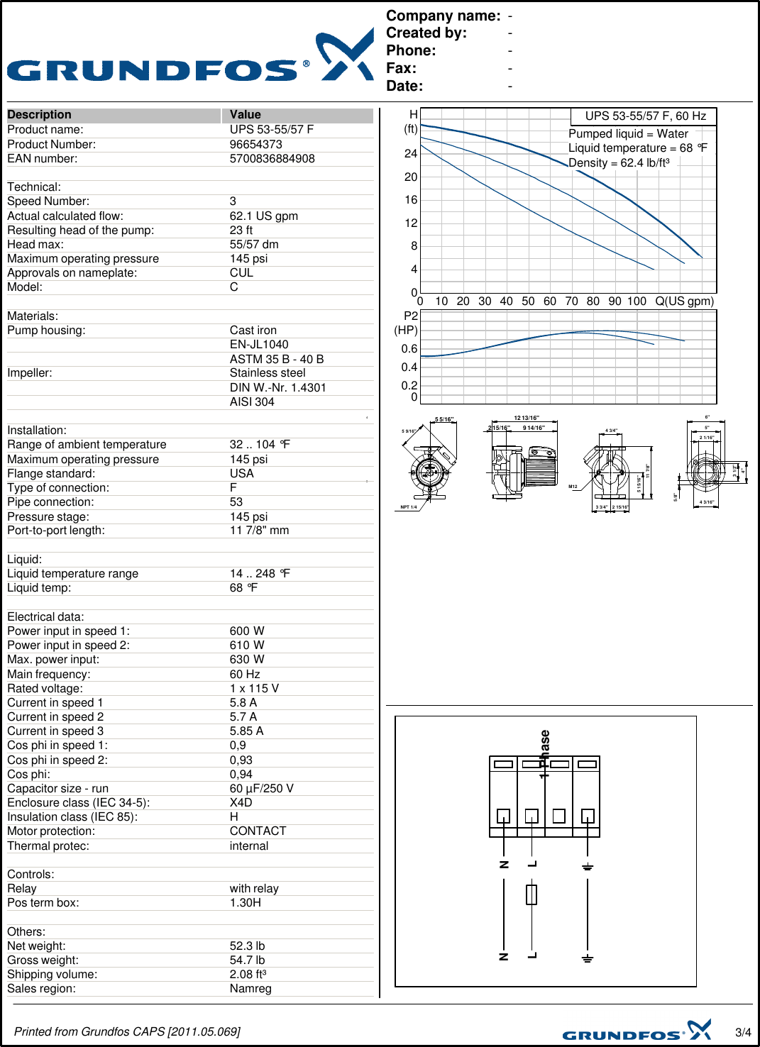 535085 1 Grundfos 53 55:57 Submittal Print/Preview User Manual