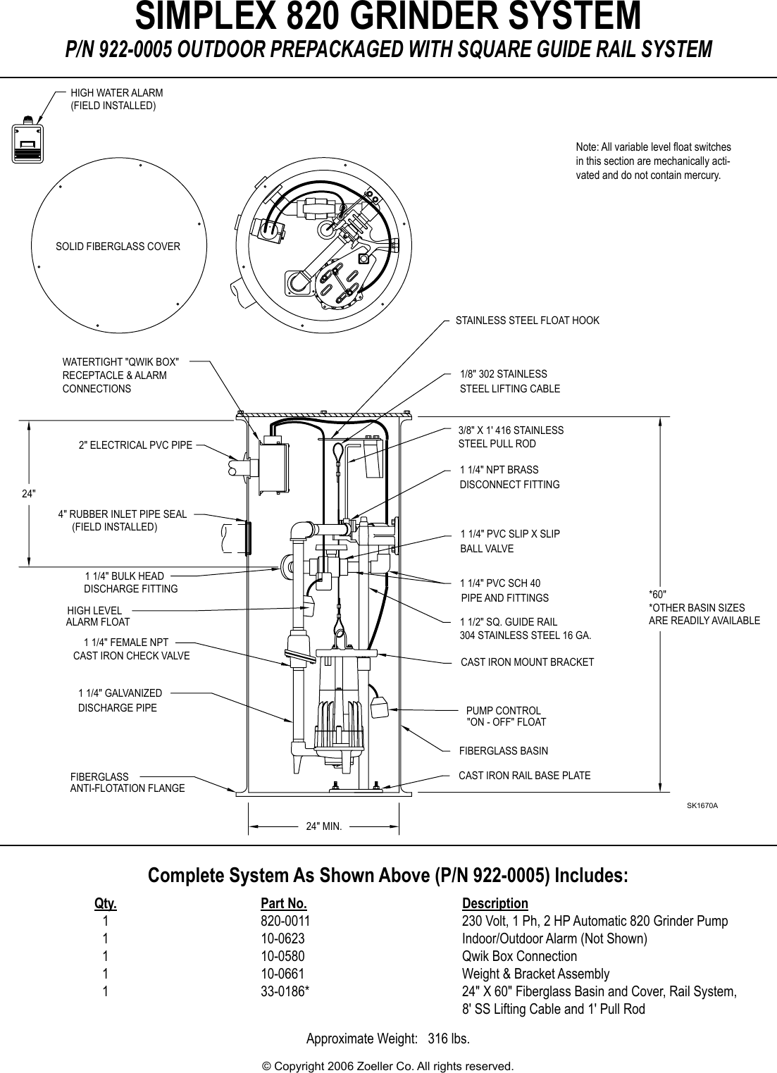 537364 1 Zoeller 922 0009 Simplex Grinder Packaged System ...