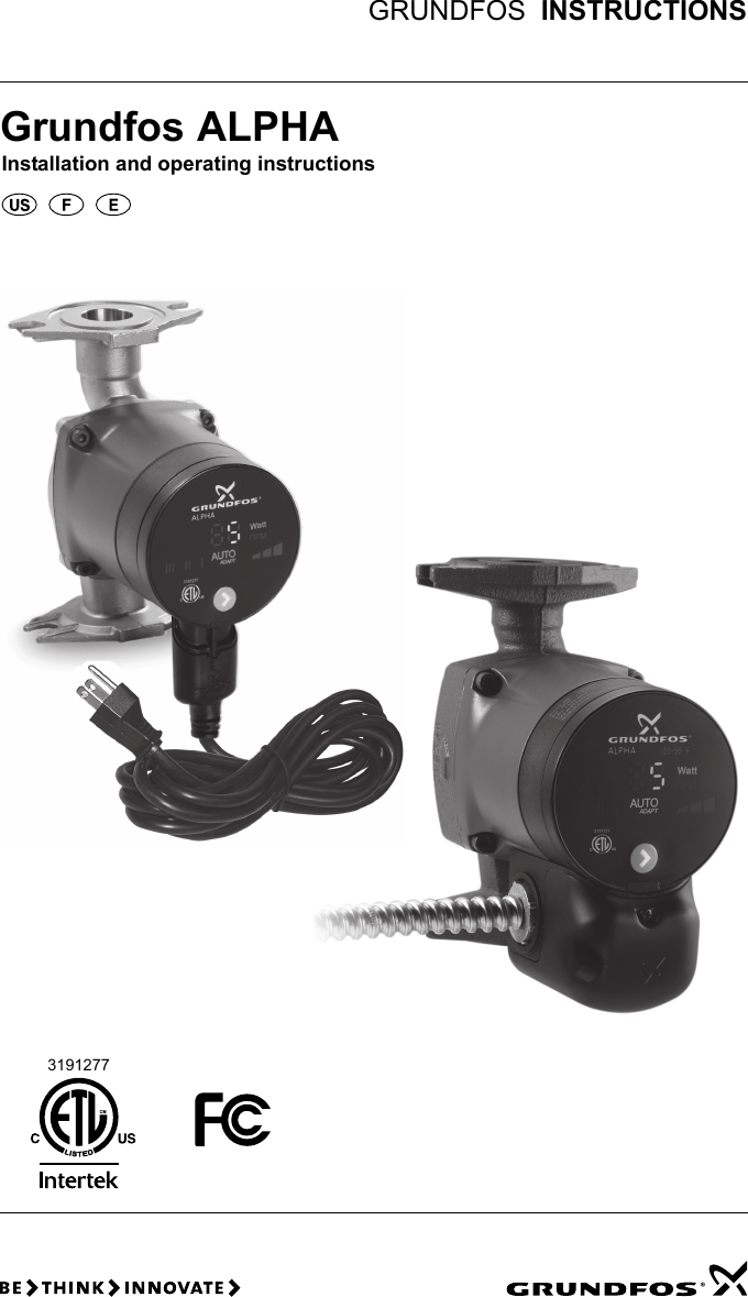 537609 2 Grundfos Alpha Series Instructions User Manual