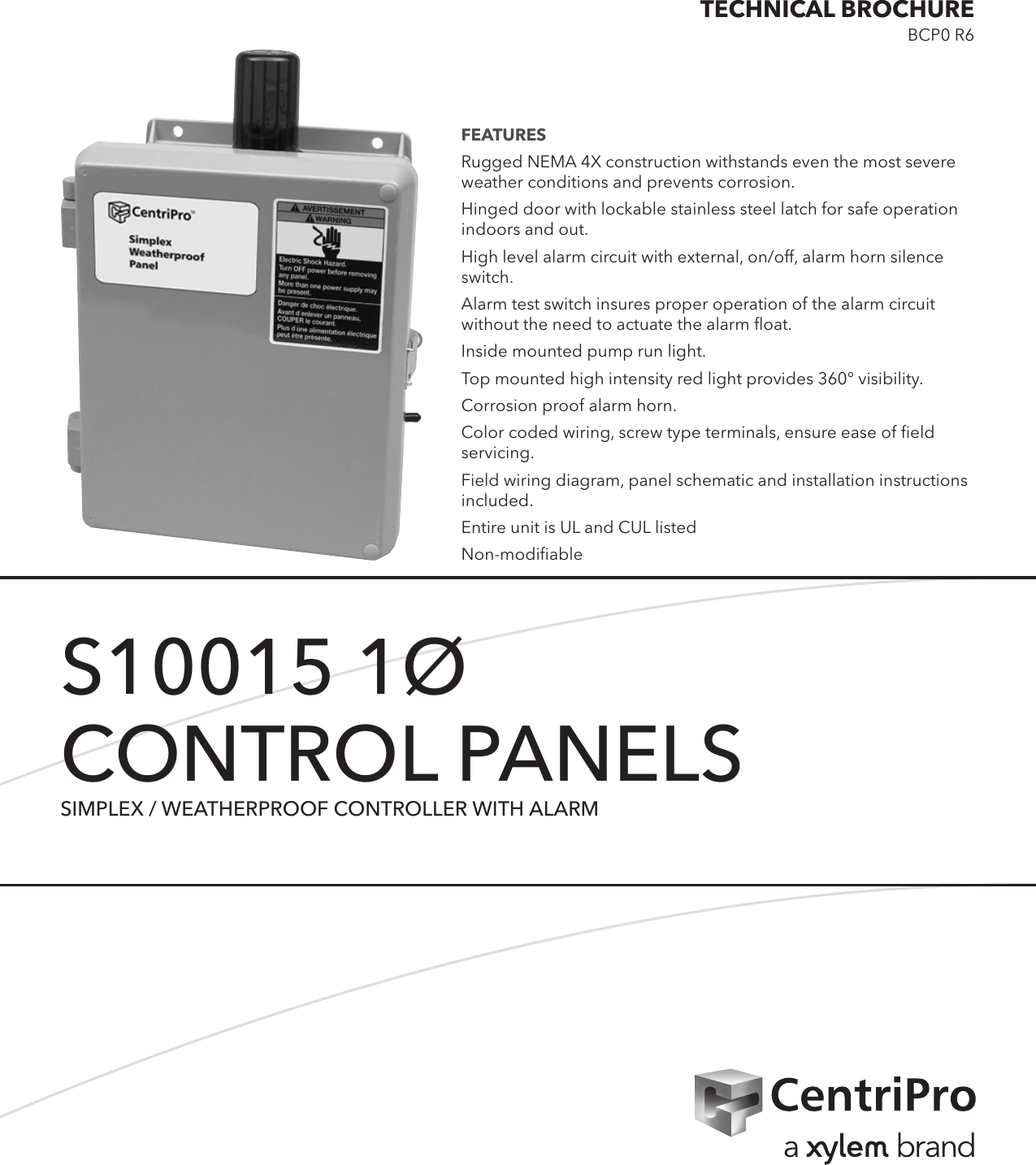 540190 1 Centripro S10015 Simplex Control Panel Brochure