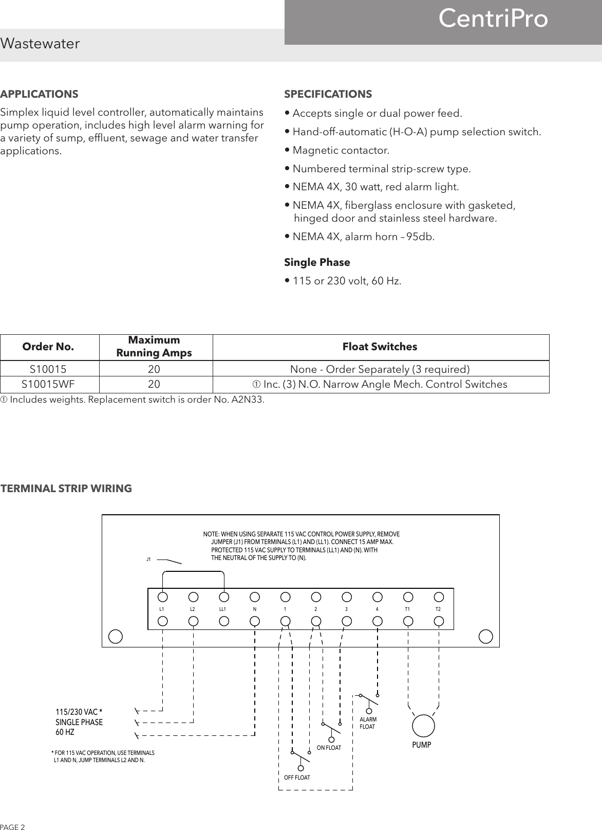 540190 1 Centripro S10015 Simplex Control Panel Brochure
