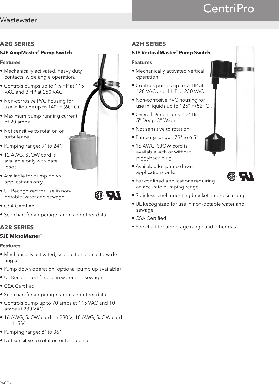 542332 1 Centripro Pump & Control Panel Switches Technical Brochure 2