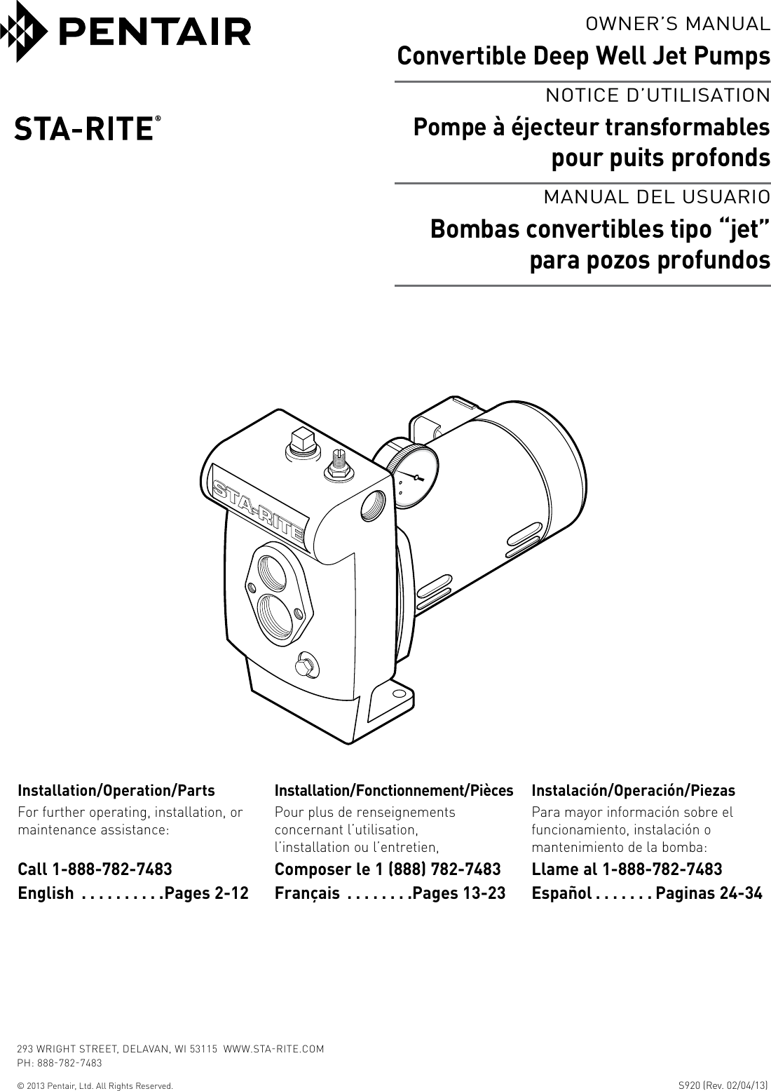 543669 2 Sta Rite PL Series Manual