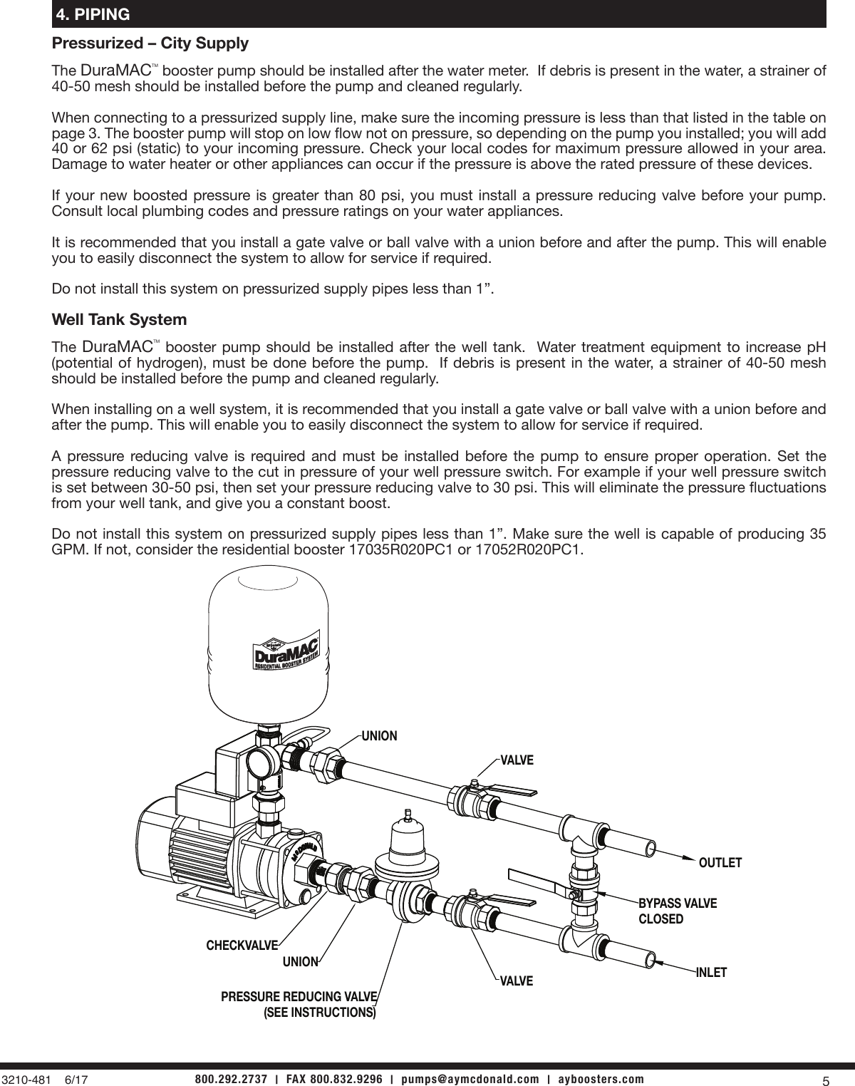 550858 2 A.Y. Mc Donald Light Commercial Booster System Installation ...