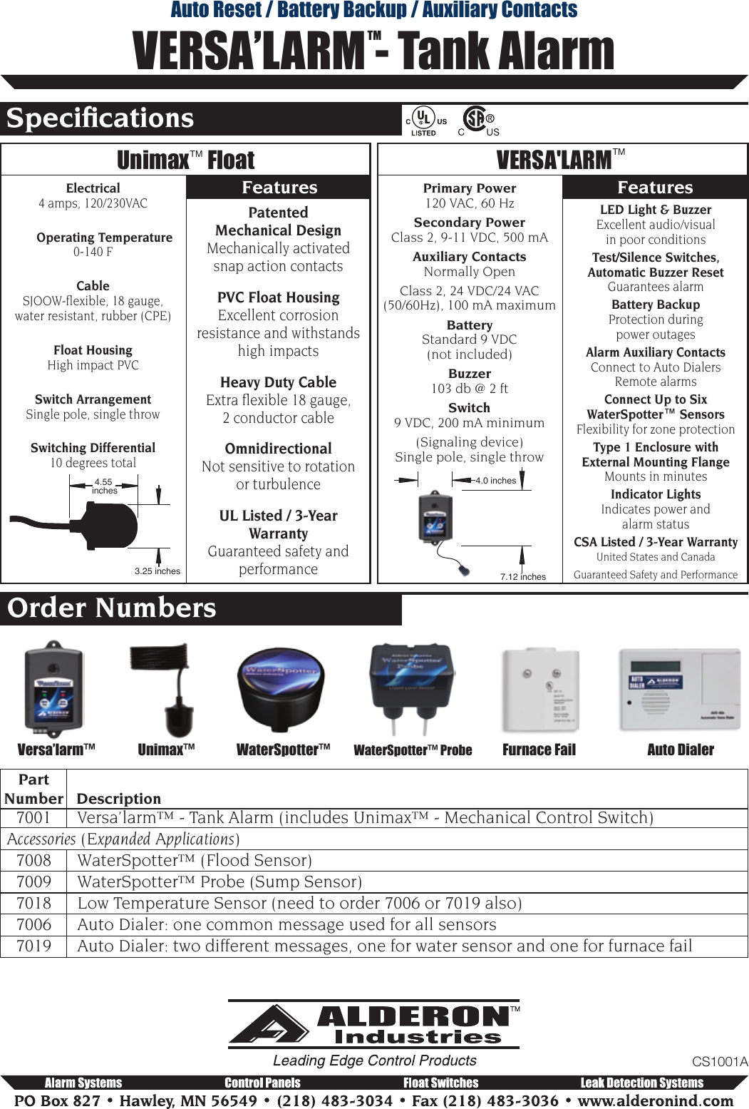 CS1001A_Versalarm_Tank Alarm__Web 552761 1 Alderon Versalarm Tank Alarm ...
