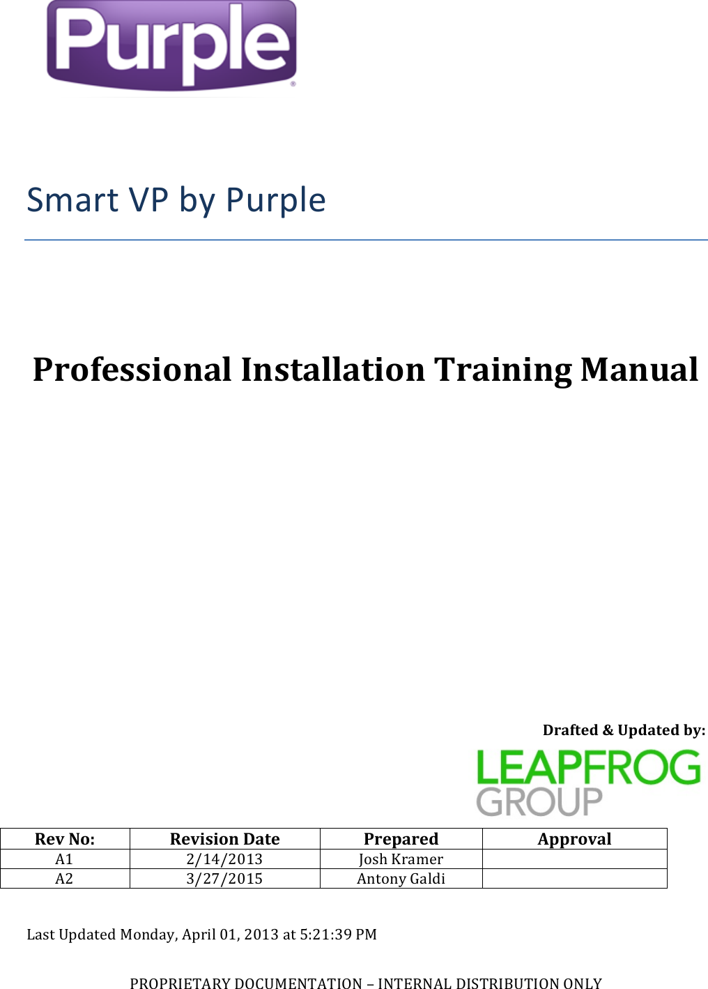Purple Communications SMARTVP01 Video Calling Device User Manual ...