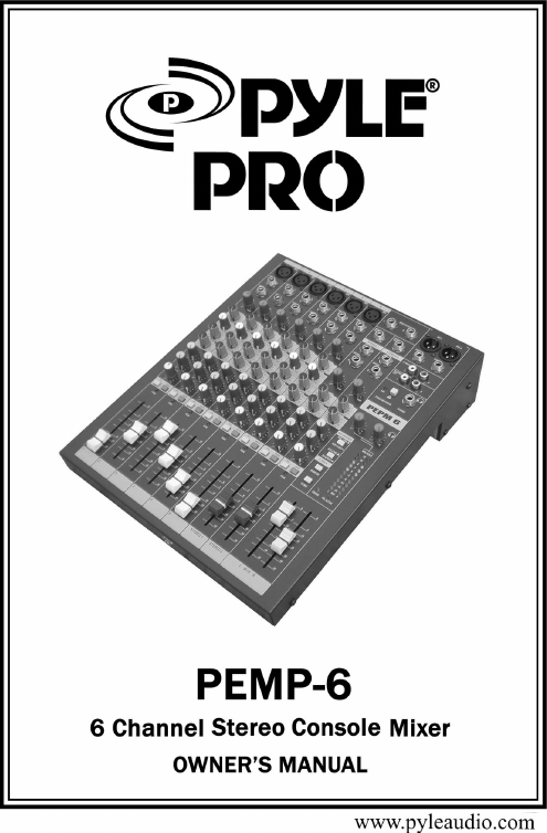 Pyle Audio Pemp 6 Users Manual