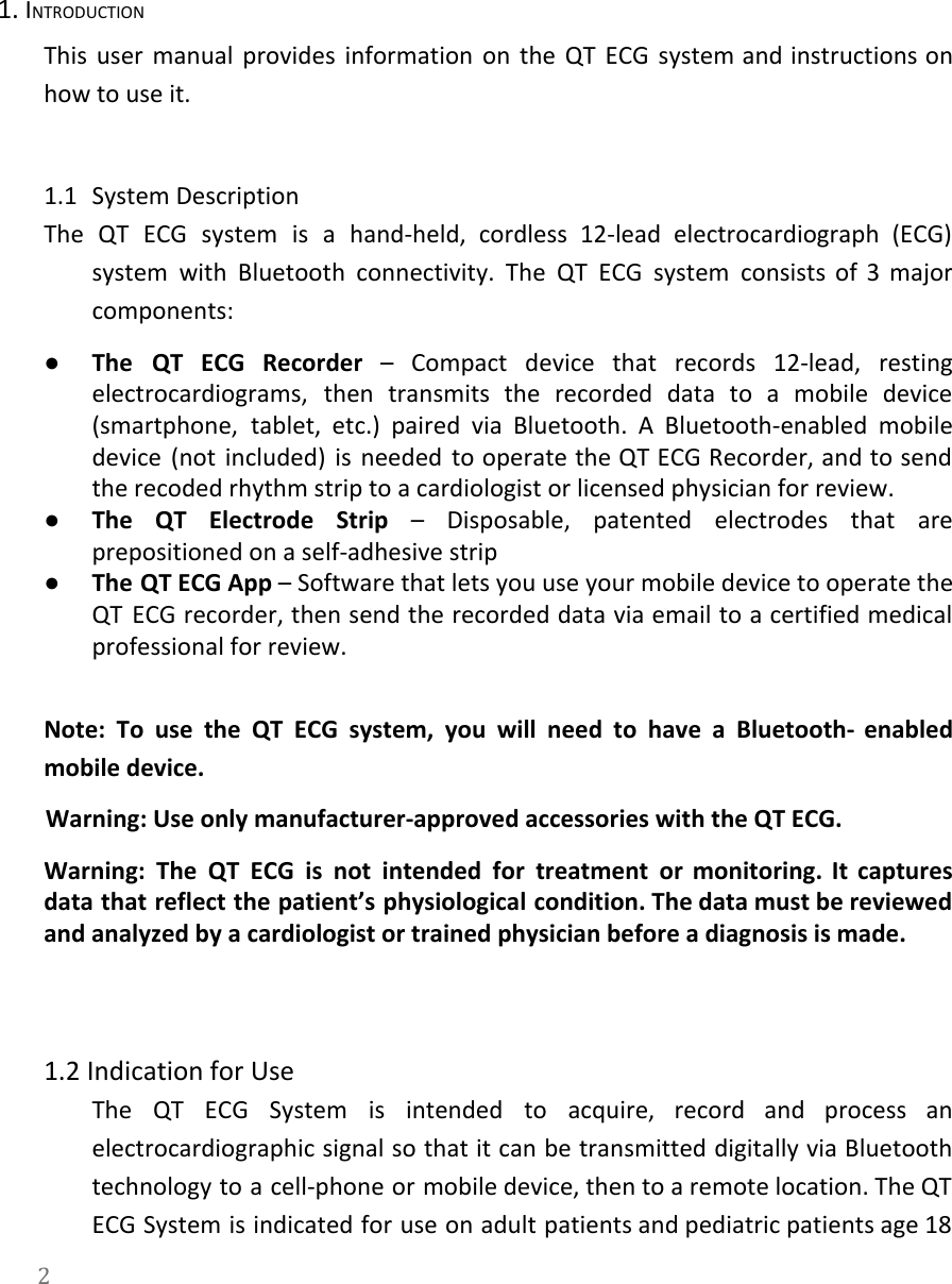 QT Medical QTERD100 QT ECG User Manual Manual