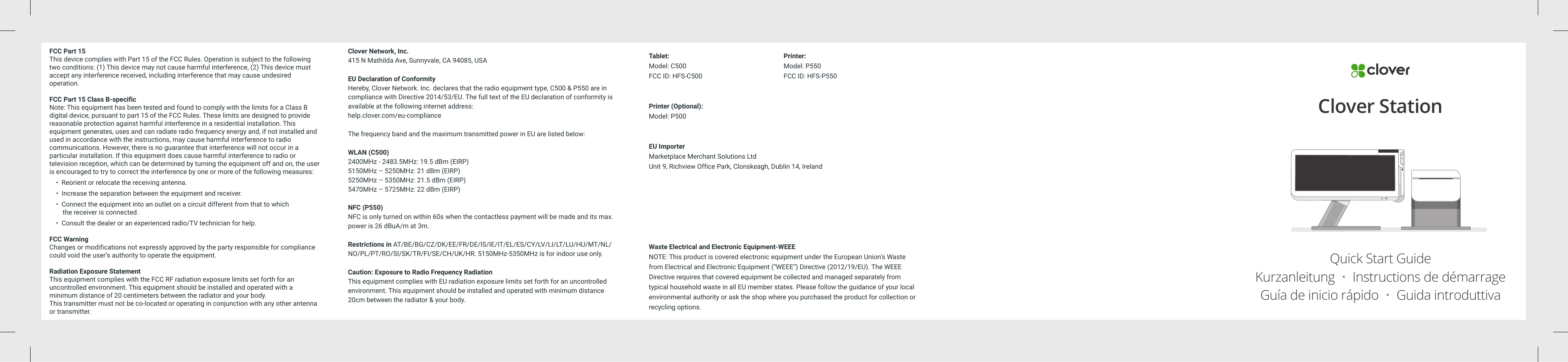 Quanta Computer C500 Clover Station User Manual Clover QSG ...