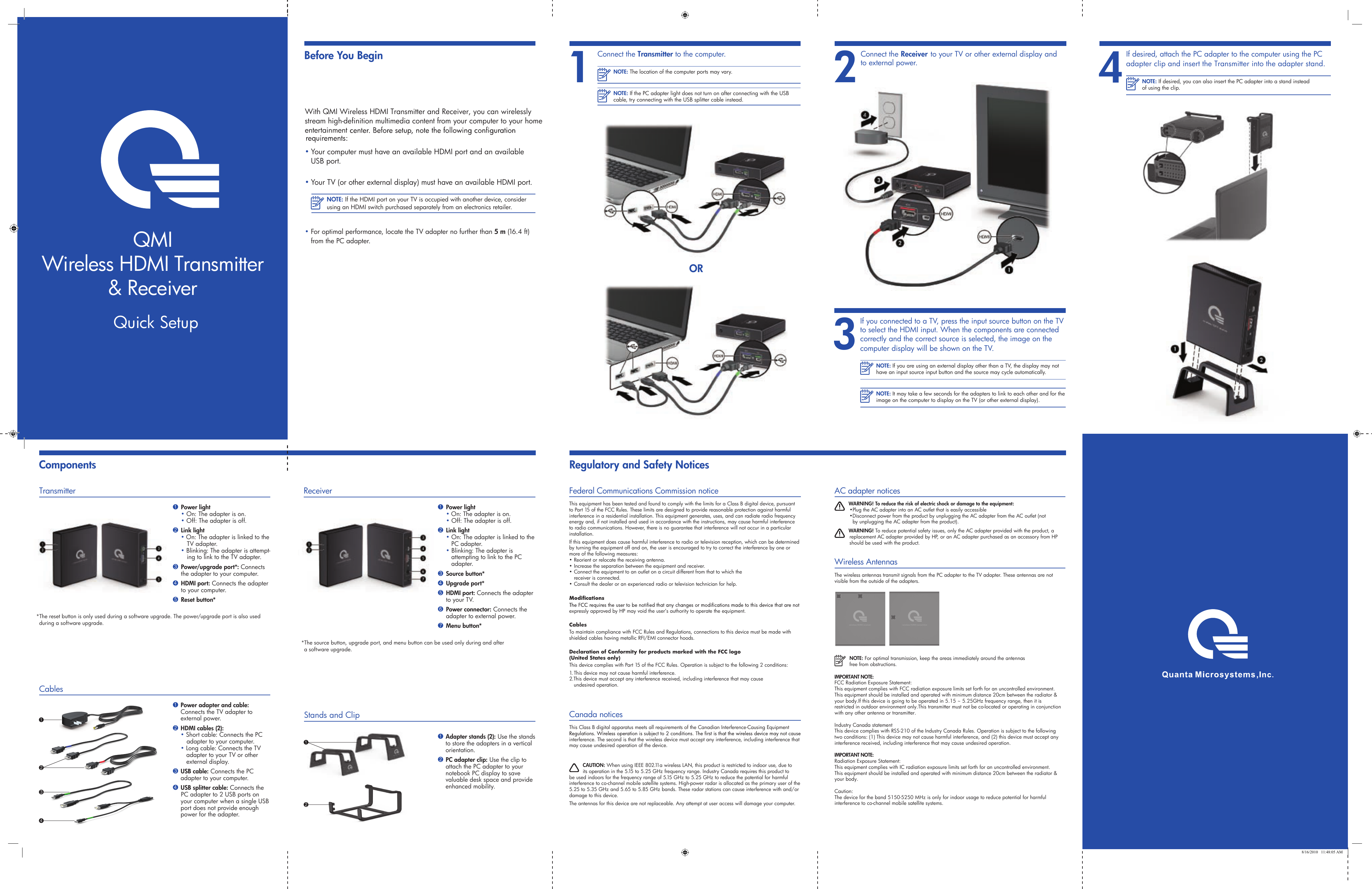 Quanta Microsystems HB557 Wireless HDMI Receiver User Manual