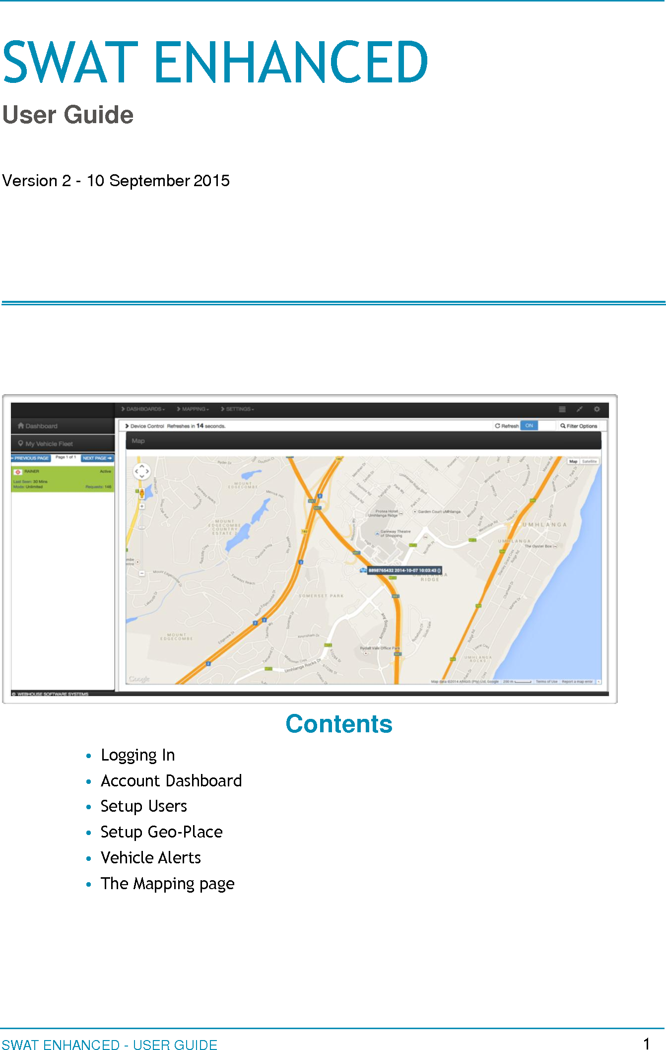 Quantam Telematics 0800 GPS Tracker 4E User Manual Swat Enhanced User Guide