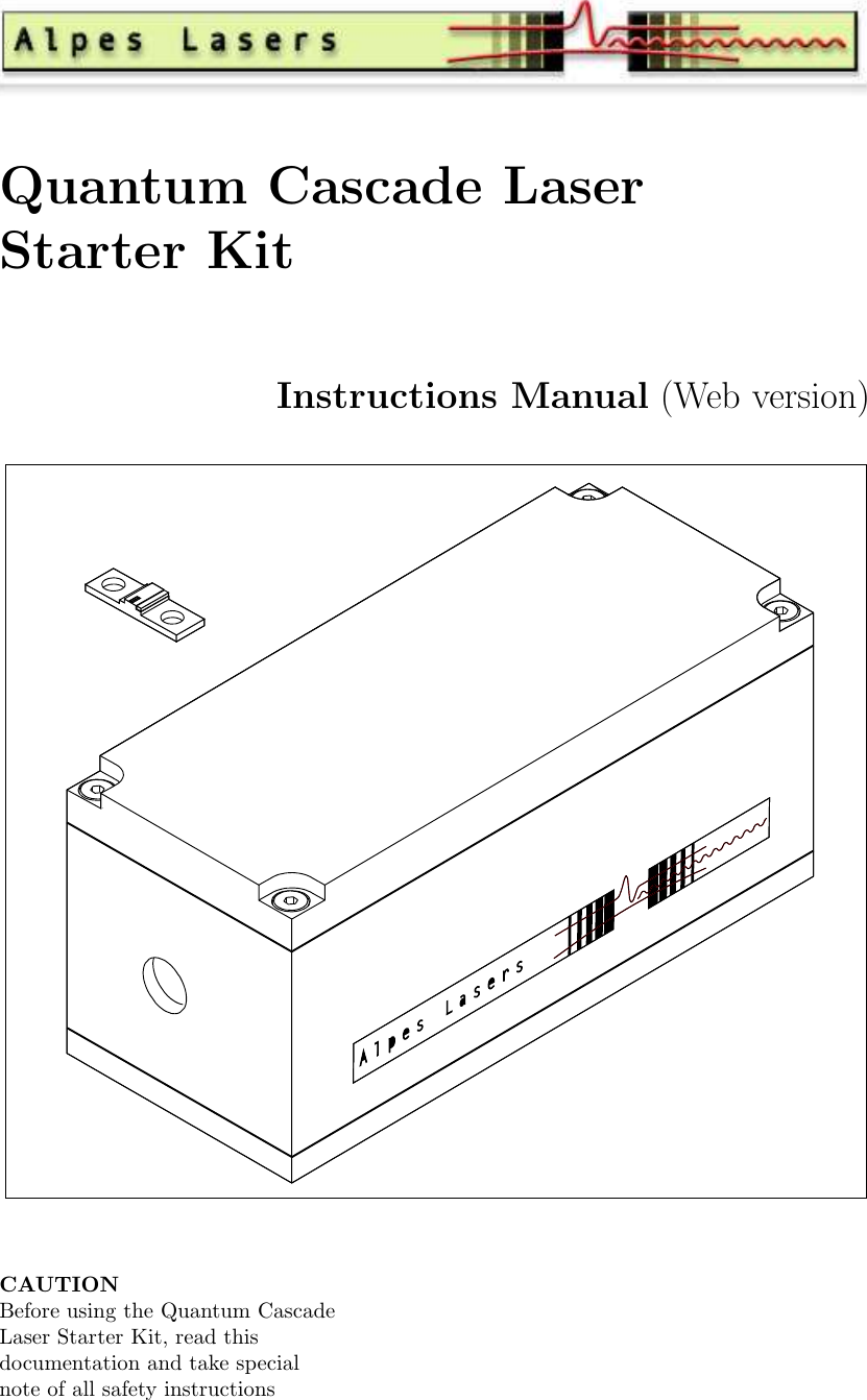 Quantum Instruments Cascade Laser Starter Kit Users Manual User_Manual ...