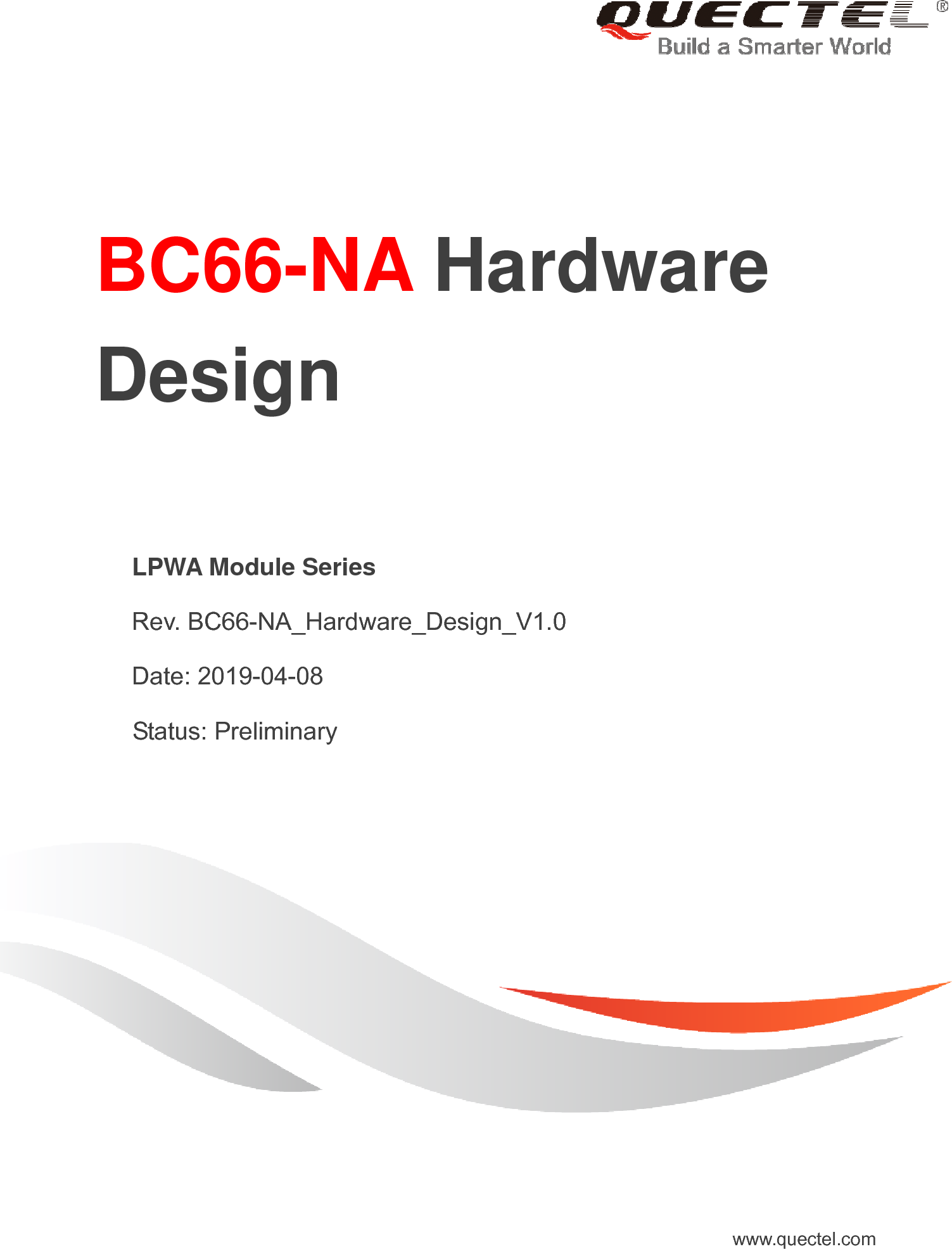 Quectel Wireless Solutions 201907BC66NA NB-IoT Module User Manual