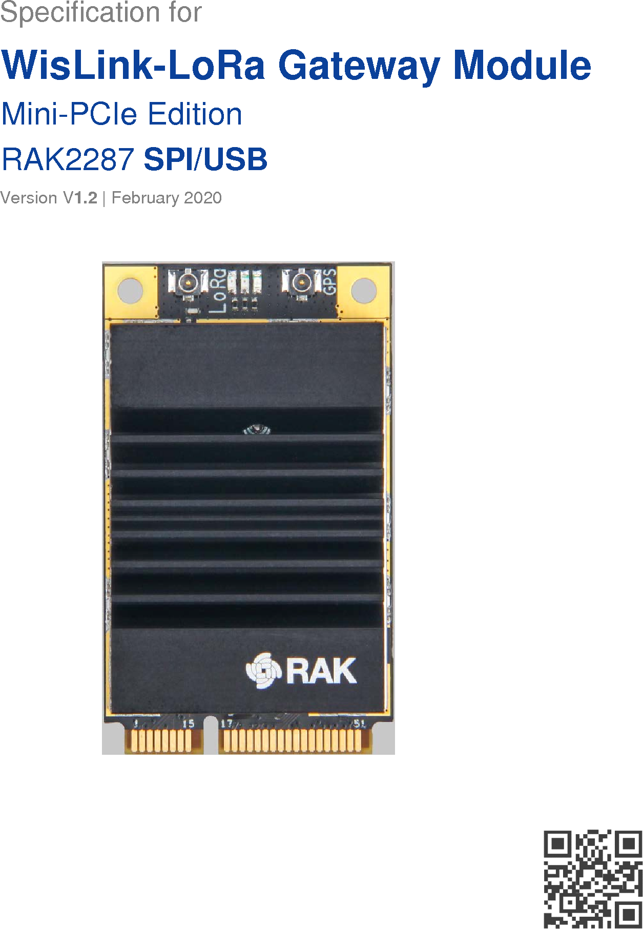 RAKwireless Technology RAK2287 LoRa Concentrator Module User Manual PRODUCT NAME