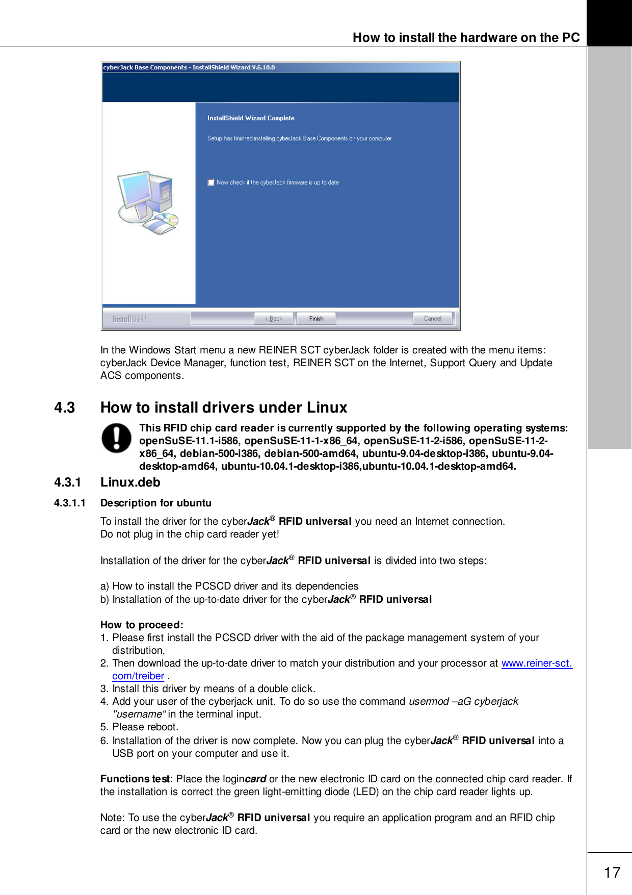 REINER SCT 2718800 RFID chipcard reader User Manual cyberJack RFID ...