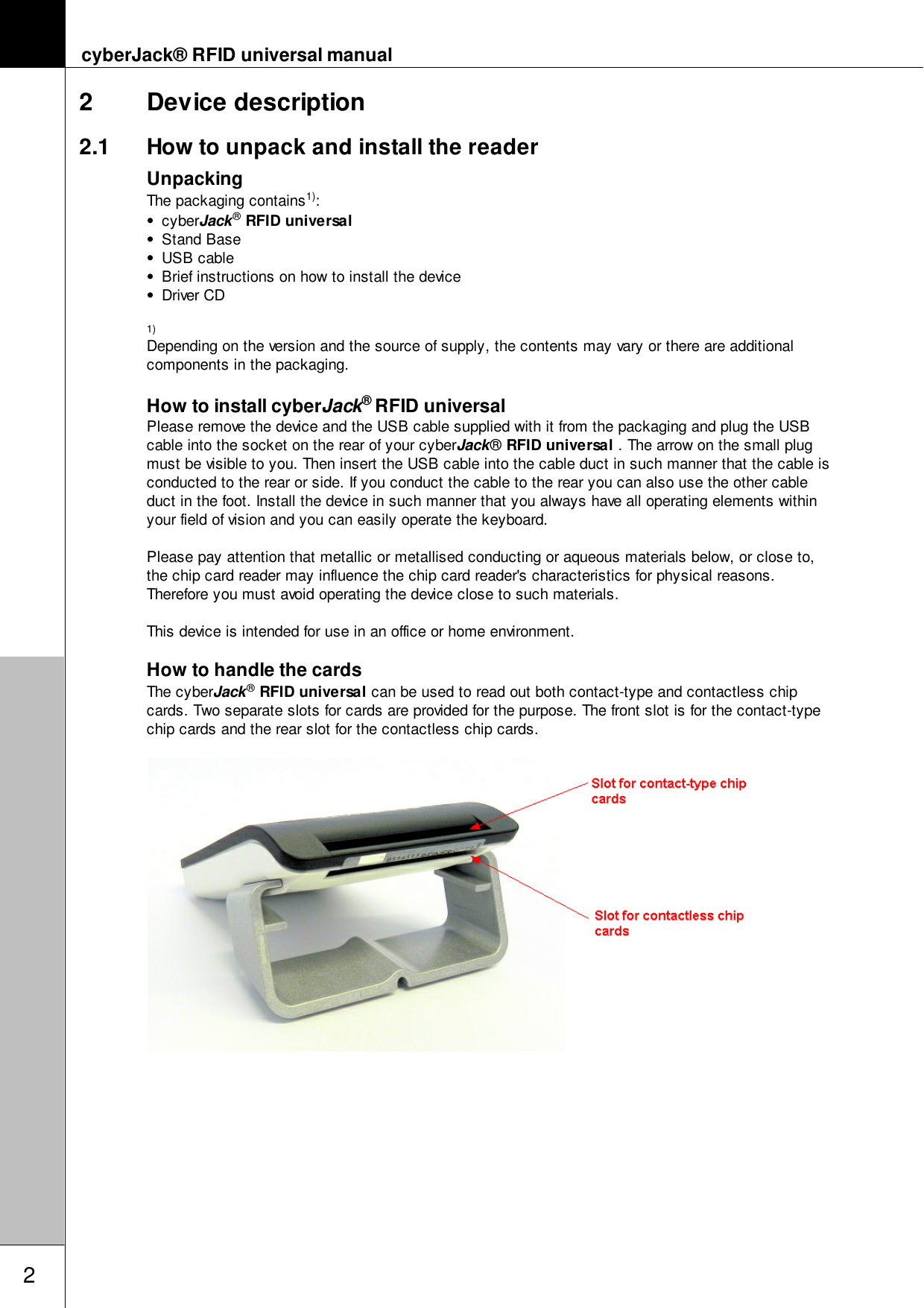 REINER SCT 2718800 RFID chipcard reader User Manual cyberJack RFID ...