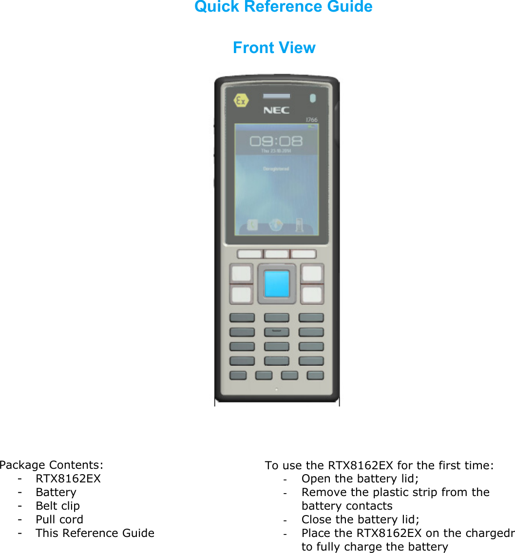 RTX CT816X DECT Handset User Manual