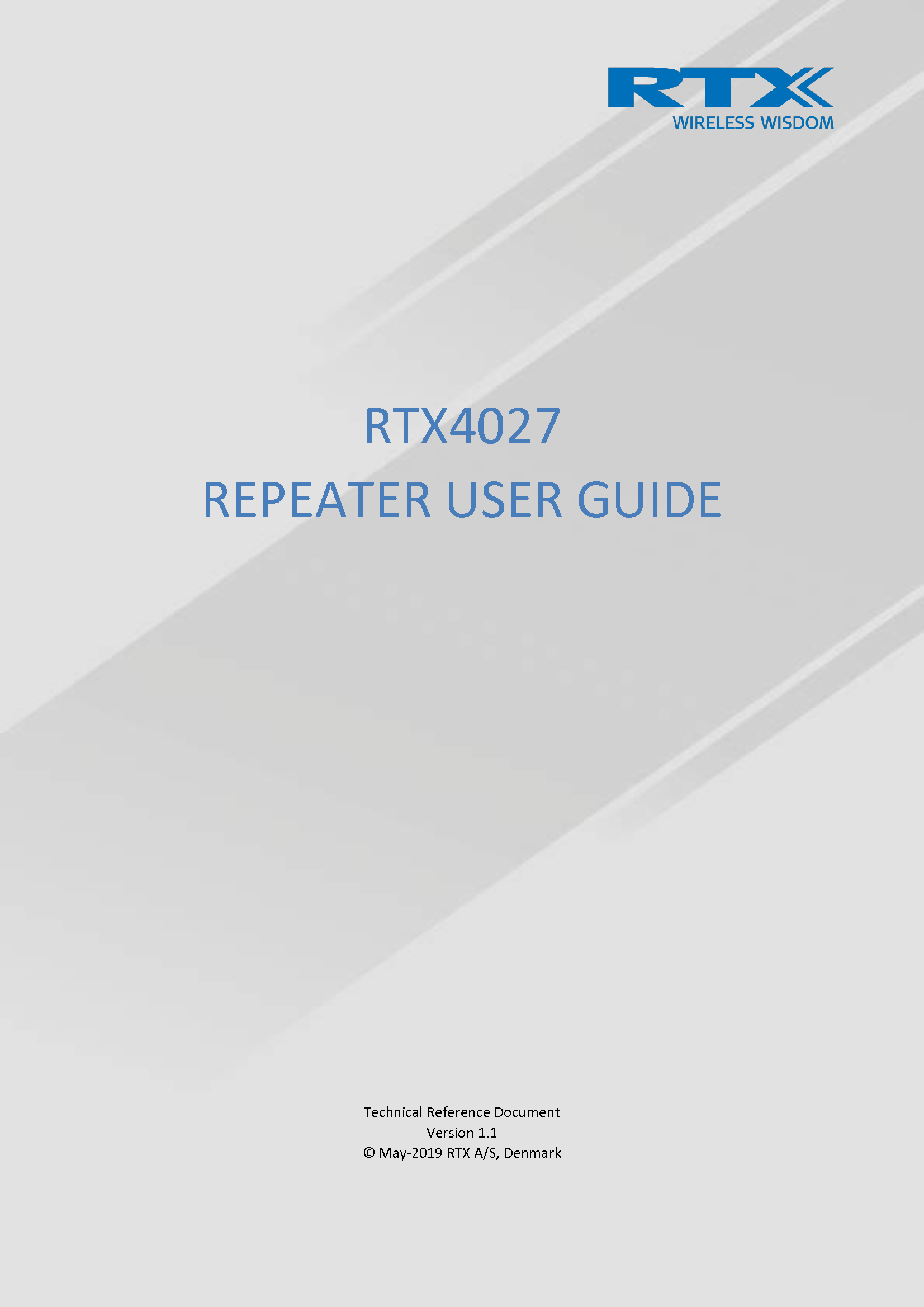 RTX R4027 DECT Repeater User Manual