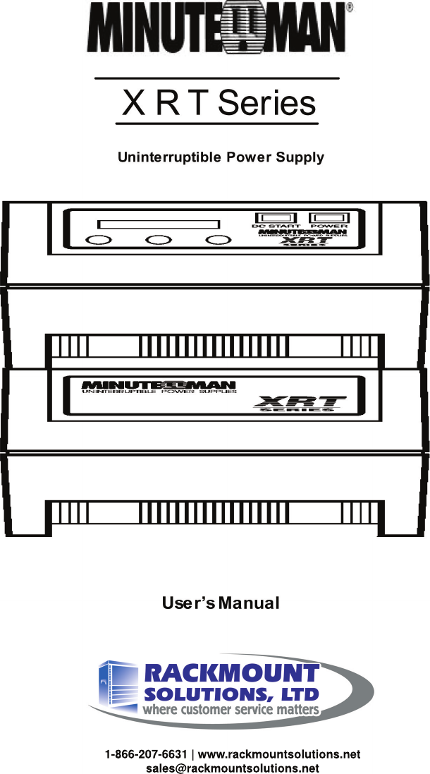 Rackmount Solutions Xrt Series Users Manual XRTMAN