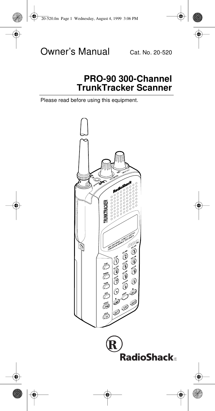 Radio Shack Car Stereo System Pro 90 Users Manual 20 520