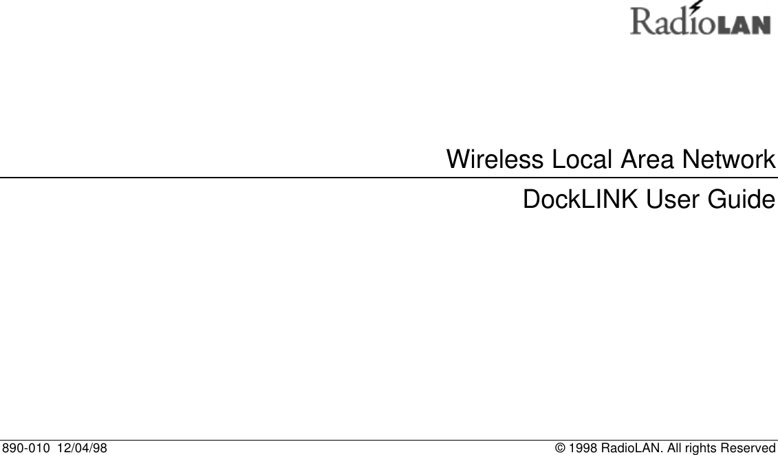 Radiolan Docklink Users Manual Guide