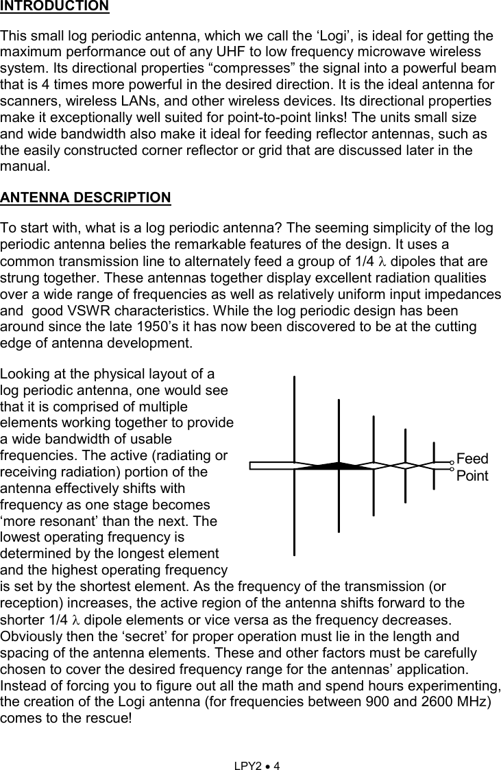 Ramsey Electronics The Logi Log Periodic Antenna Lpy915 Users Manual R1_1