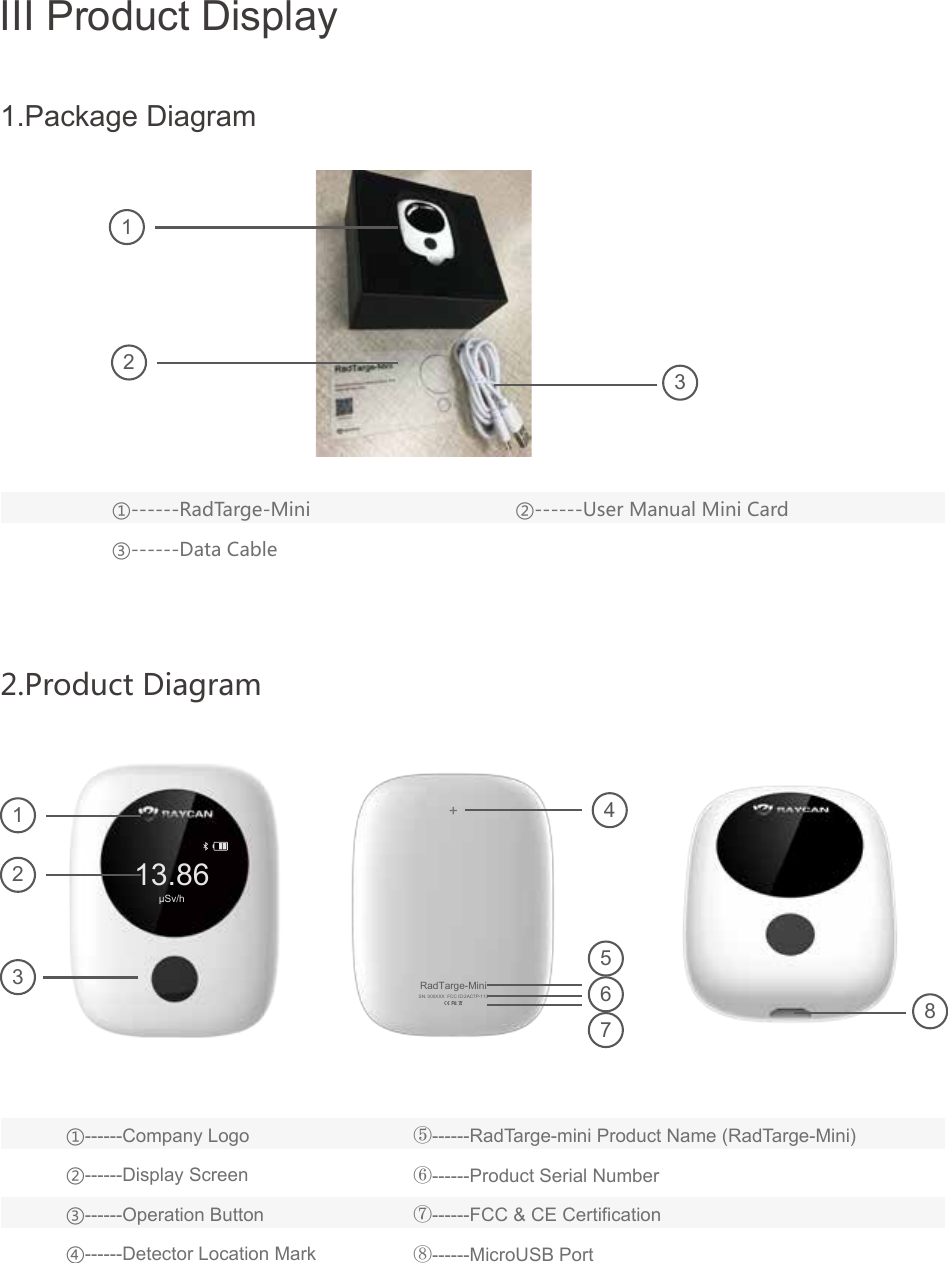 Raycan Technology RADTARGE Electronic personal dosimeter User Manual RadTarge Mini EN FCC
