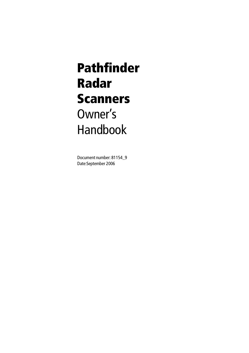 Raymarine Pathfinder Radar Scanners Handbook 81154_9