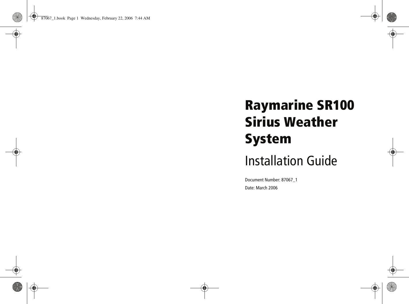 Raymarine Sr100 Users Manual 87067_1