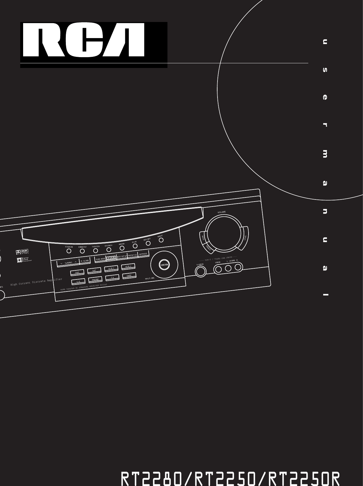 Rca Home Theater Av Surround Receiver Rt2250 Users Manual Owner's ...