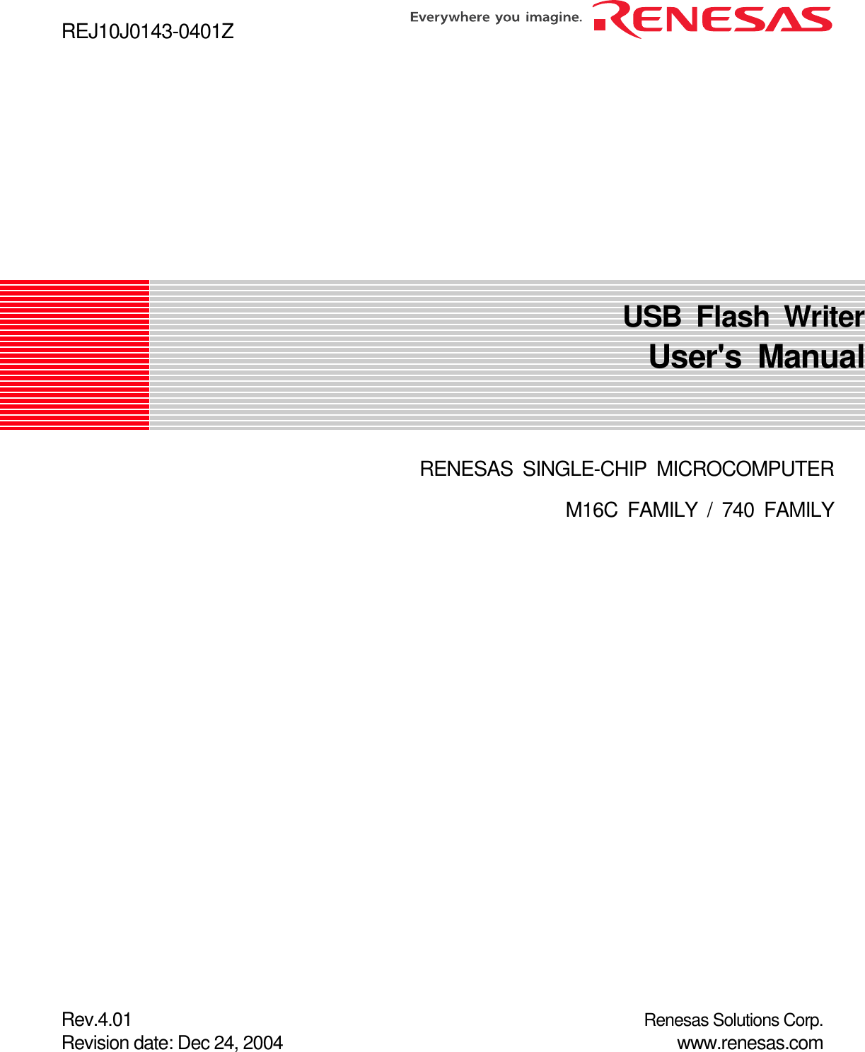 Renesas M16C Family Users Manual USB Flash Writer (M3A 0665) User's