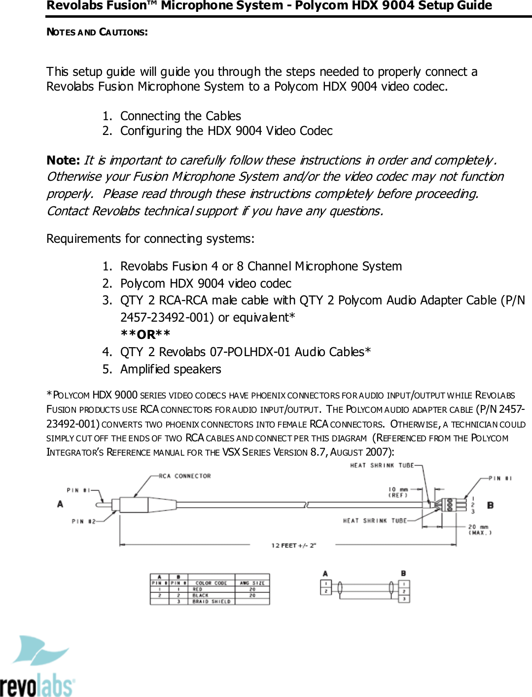 Revolabs Network Cables Hdx 9004 Users Manual