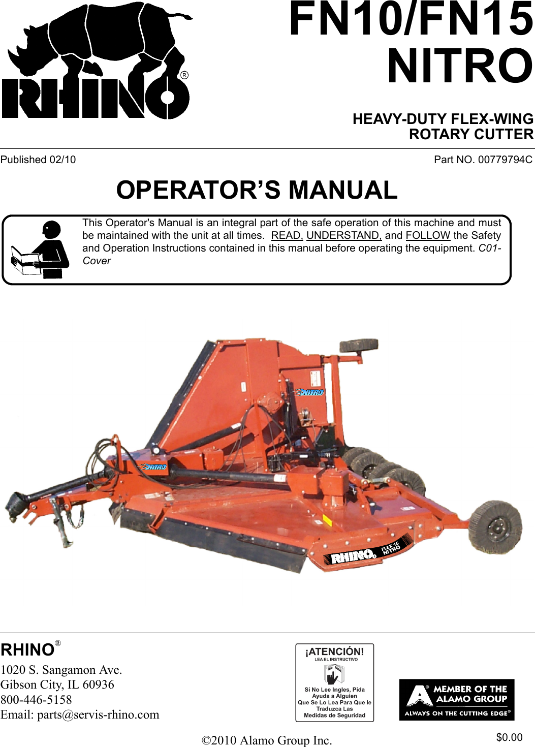 Rhino Mounts Nitro Fn10 Users Manual 00779794C FN15