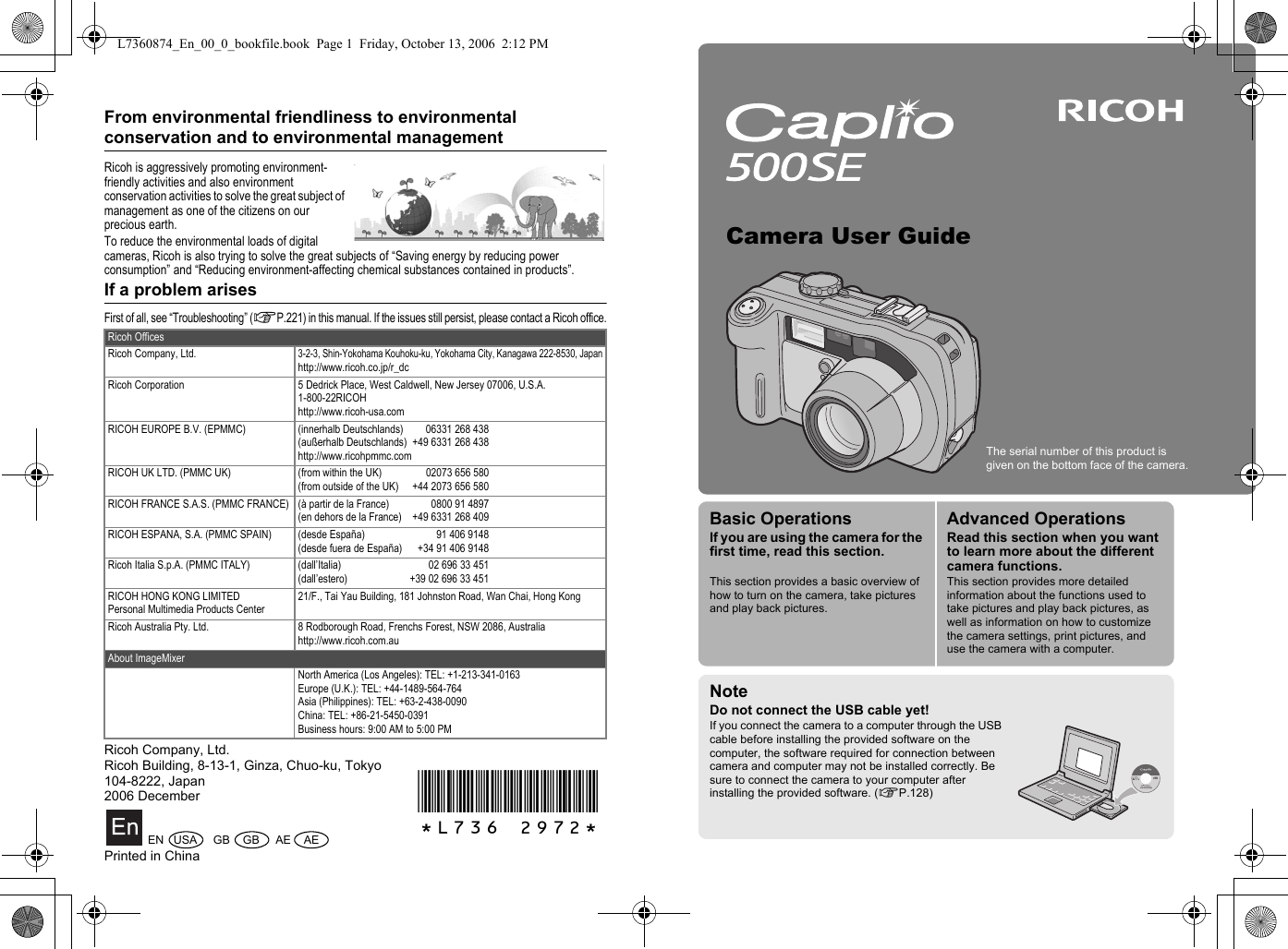 Ricoh 500SEW1 Digital Camera with WLAN User Manual Manual 1