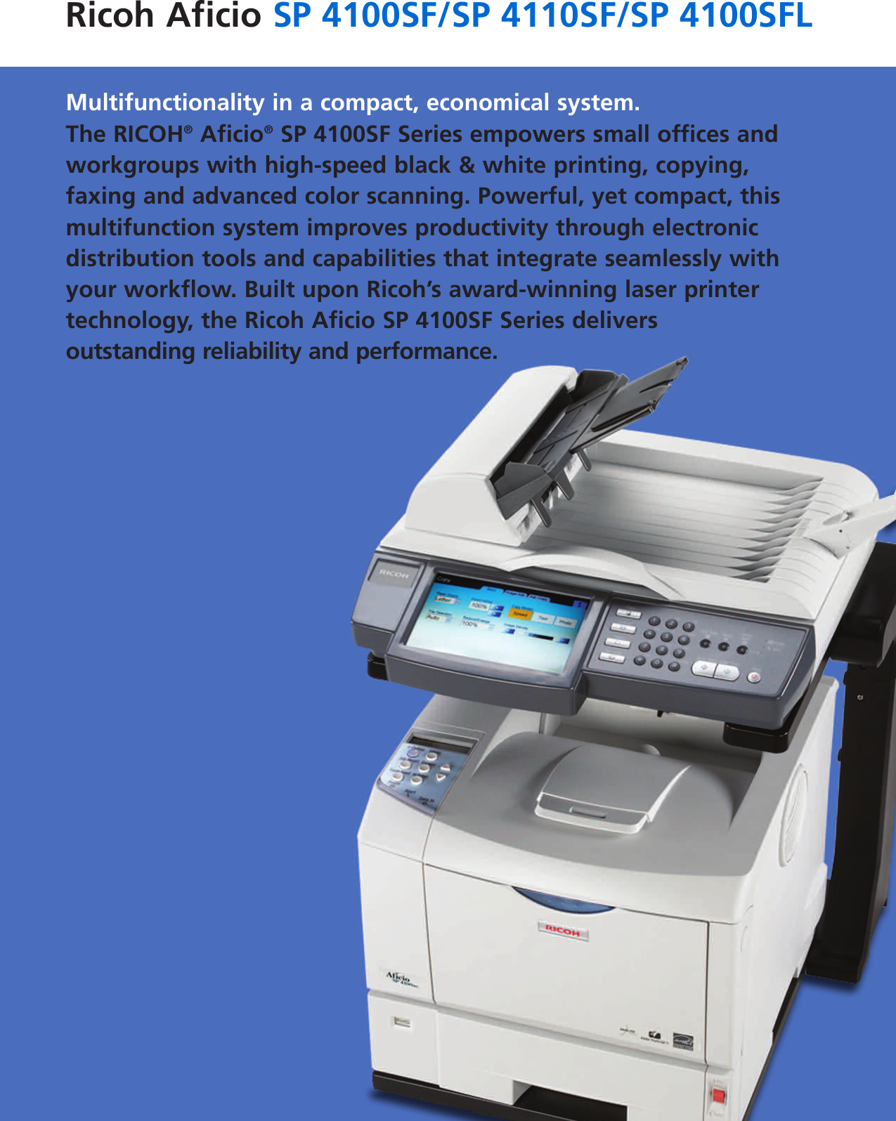 Ricoh Aficio Sp 4100Sf Users Manual