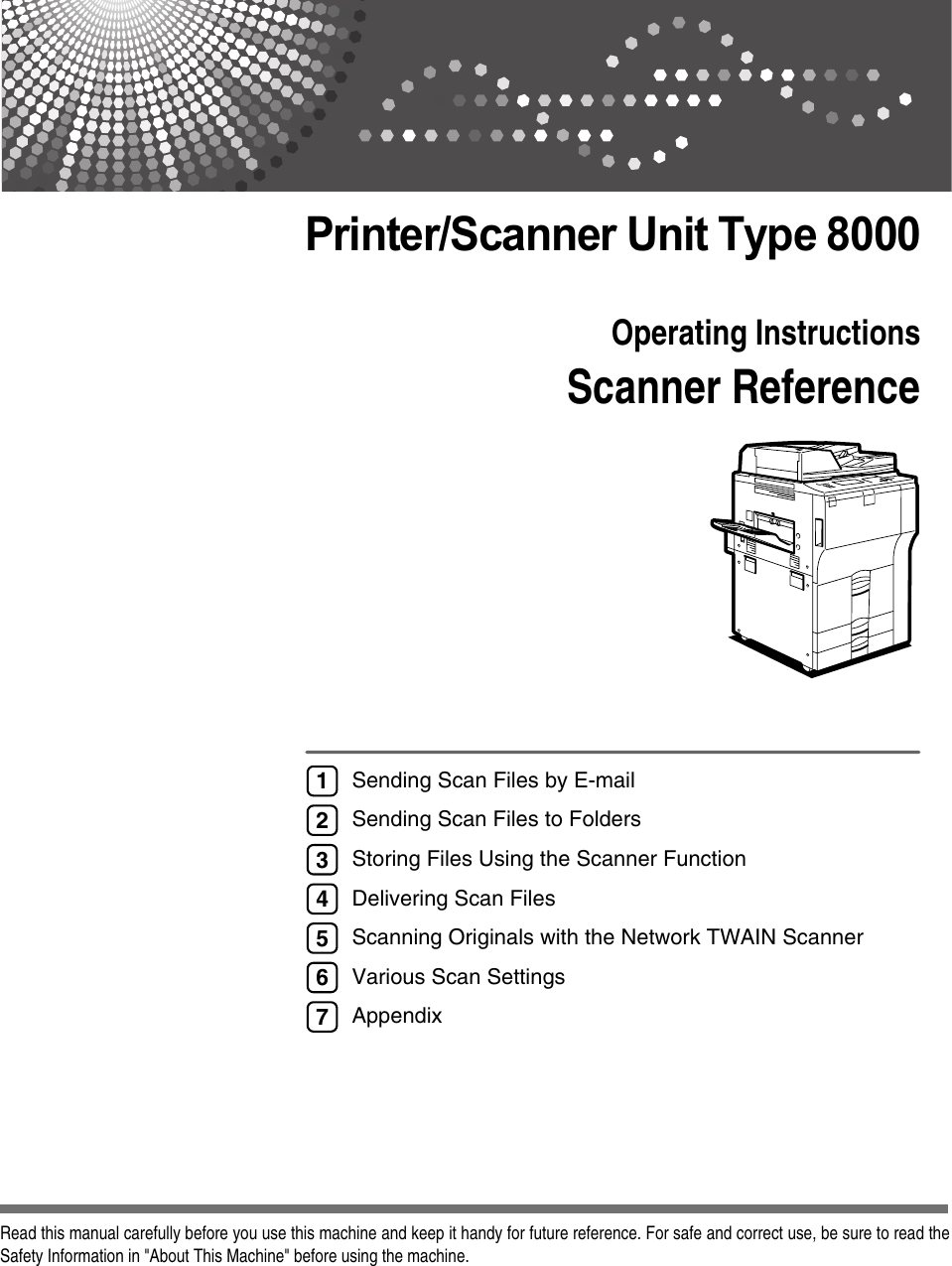 Ricoh Printer Scanner Unit Type 8000 Users Manual