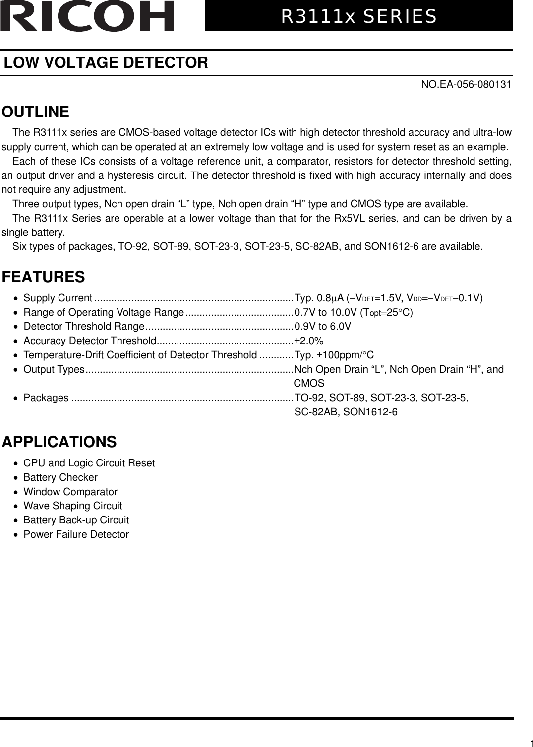 Ricoh R3111X Series Users Manual