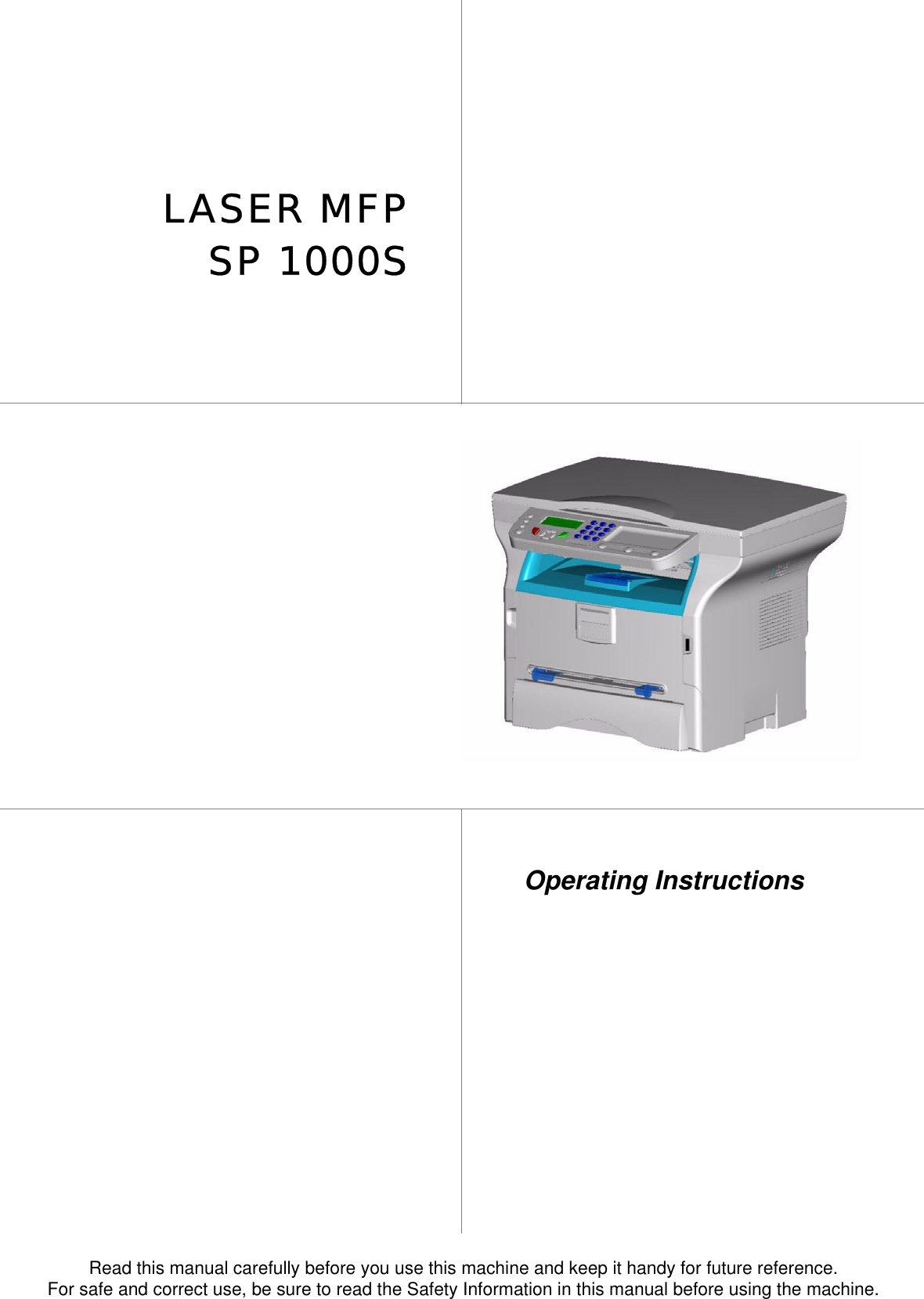 Ricoh SP 1000S User Manual To The C85a8293 169b 432c 9856 58fbfc73b97a