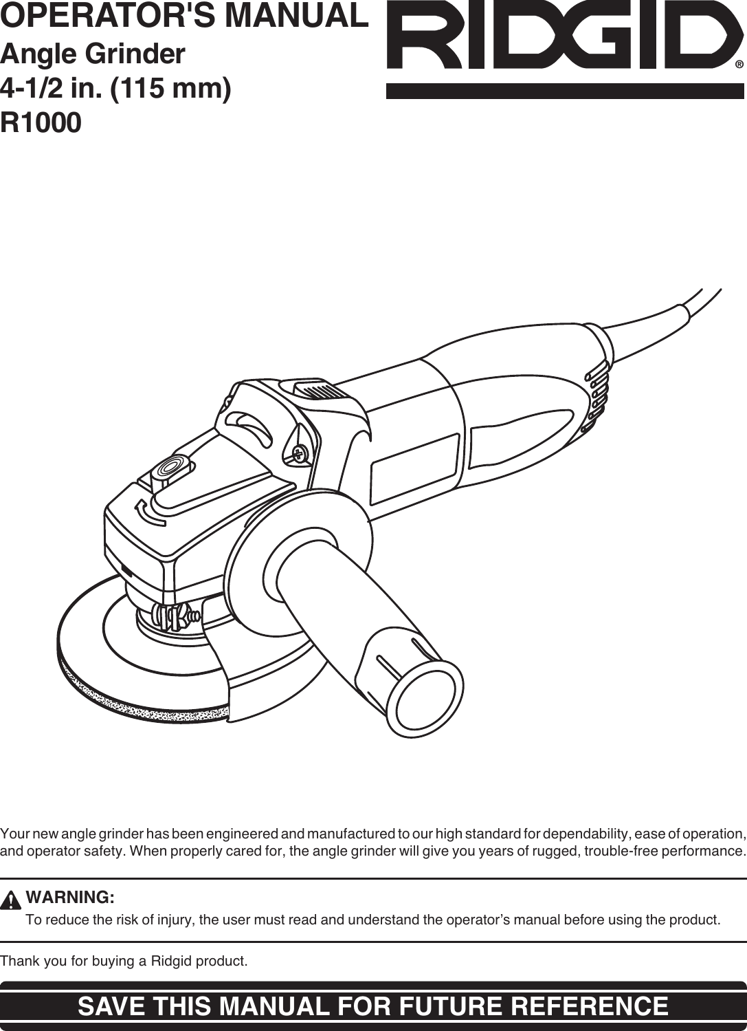 Ridgid R1000 Users Manual R1000_233_eng
